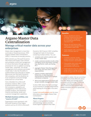 Master Data Centralization : Argano