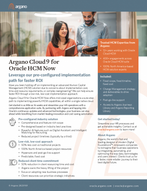 Argano Cloud 9 for Oracle HCM Now : Argano